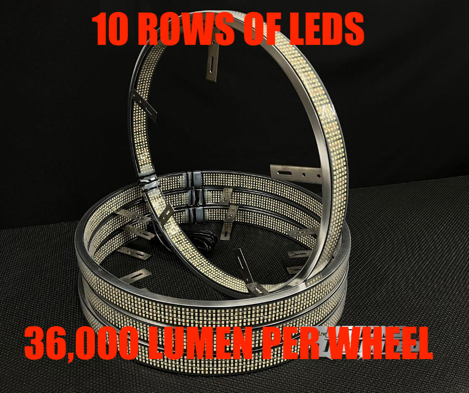 10 ROW ULTRA BRIGHT 36k Lm White LED Wheel Ring Lights Kit– AutoLEDTech.com