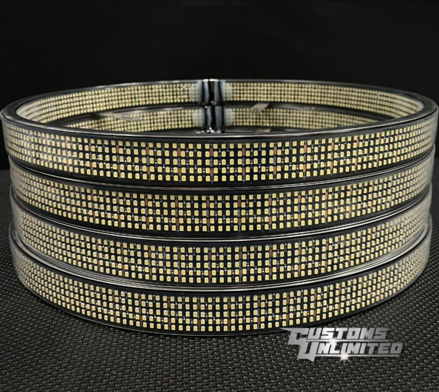 10 ROW ULTRA BRIGHT 36k Lm White LED Wheel Ring Lights Kit ...