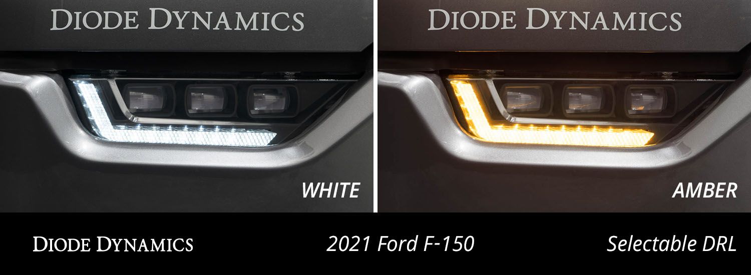 2021-2023+ Ford F-150 & Raptor ELITE MAX LED White/Amber DRL Projector ...