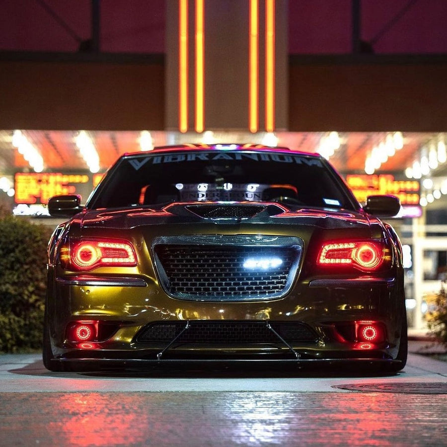 2011-2023 Chrysler 300 RGBW Flow Series LED Halo DRL Prebuilt Headligh ...
