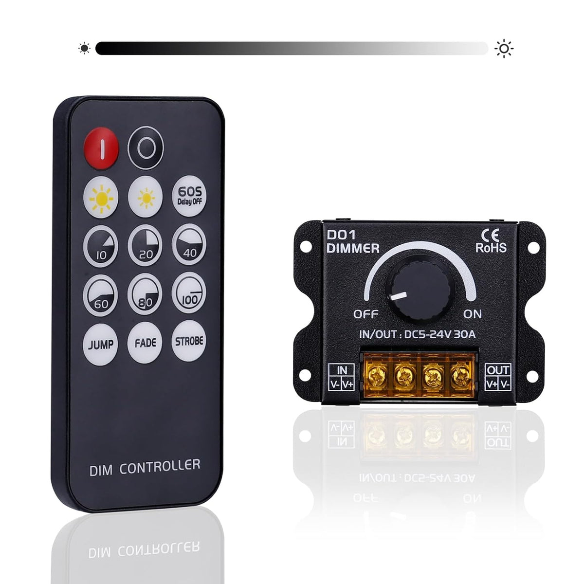 LED Dimmer Controller + Handheld Remote For LED Grill Accent Lights Ki ...