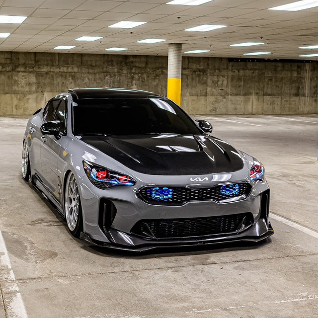 2017-2024 Kia K8 Stinger RGBW Flow Series LED DRL Prebuilt Headlights ...
