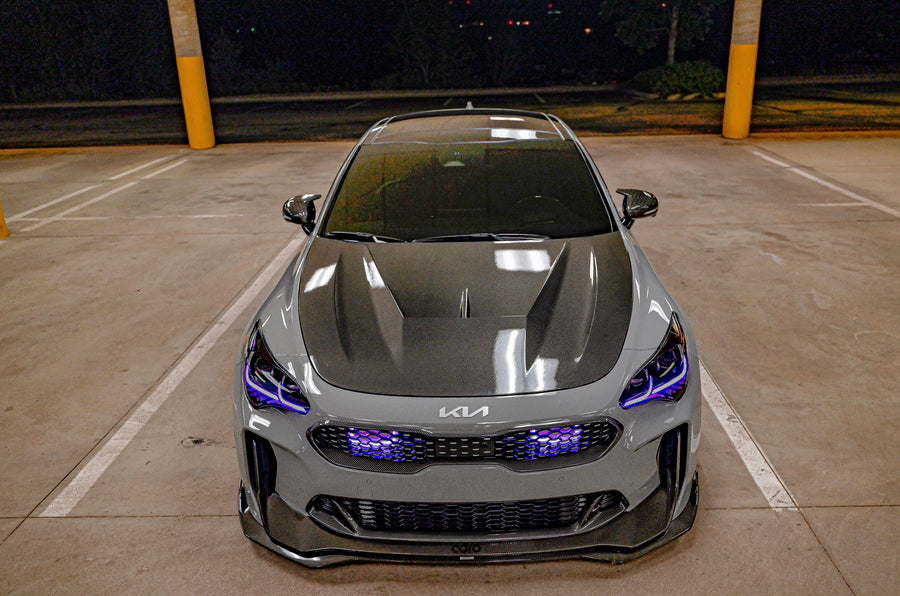 2017-2024 Kia K8 Stinger RGBW Flow Series LED DRL Prebuilt Headlights ...