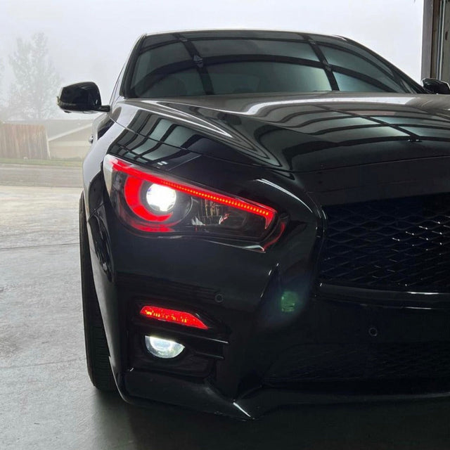 2014-2024 Infiniti Q50 RGBW Flow Series LED DRL Prebuilt Custom Headli ...