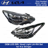 2017-2024 Kia K8 Stinger RGBW Flow Series LED DRL Prebuilt Headlights ...