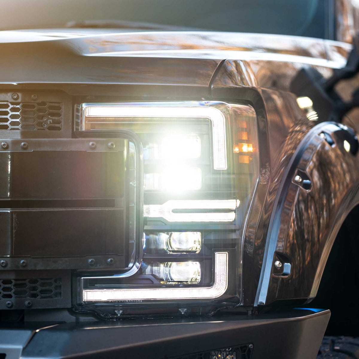 2017-2019 Ford Super Duty F-250/F-350 White or Amber LED DRL Headlight ...