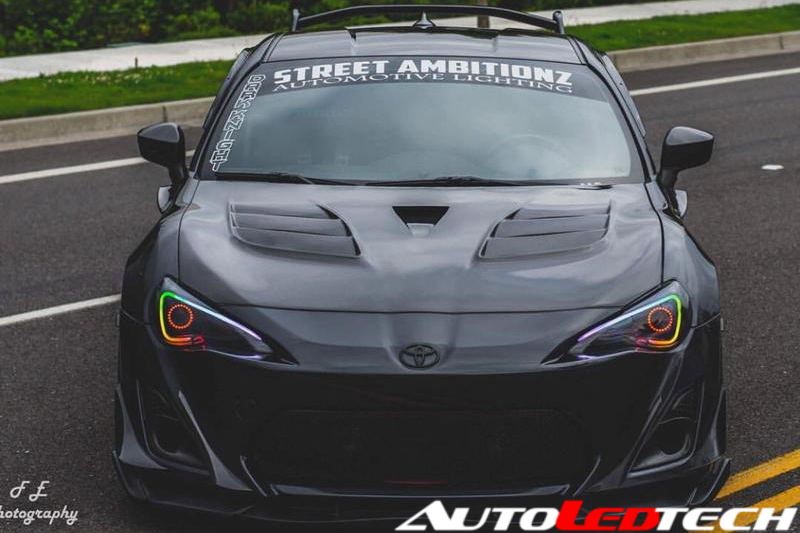 2012-2020 Subaru BRZ RGBW Color-Chasing Spec-D LED Halo DRL Headlights ...