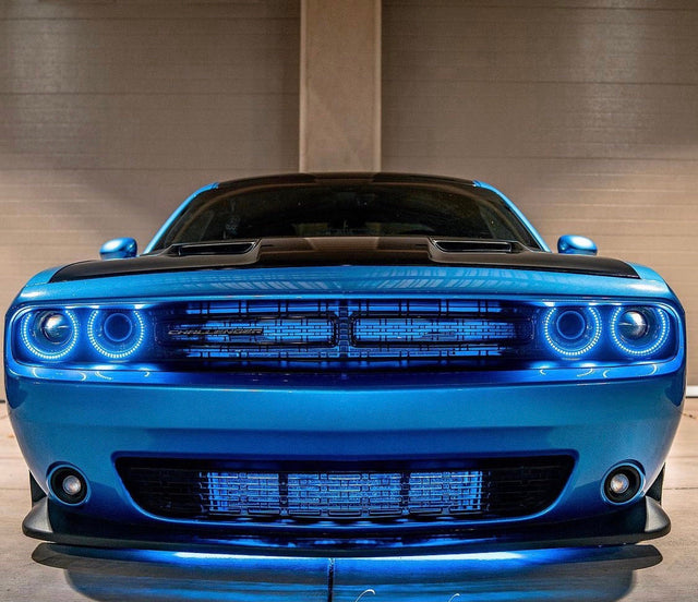 2015-2023 Dodge Challenger WATERPROOF RGBW Color-Chasing Exterior Halo ...